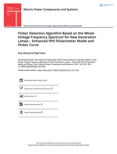 Pdf Flicker Detection Algorithm Based On The Whole Voltage Frequency