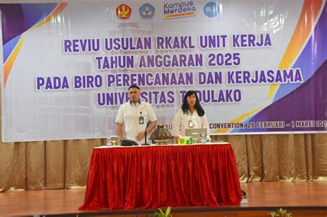 Biro Perencanaan Kerjasama Untad Gelar Reviu Usulan Rkakl Unit Kerja Tahun Anggaran