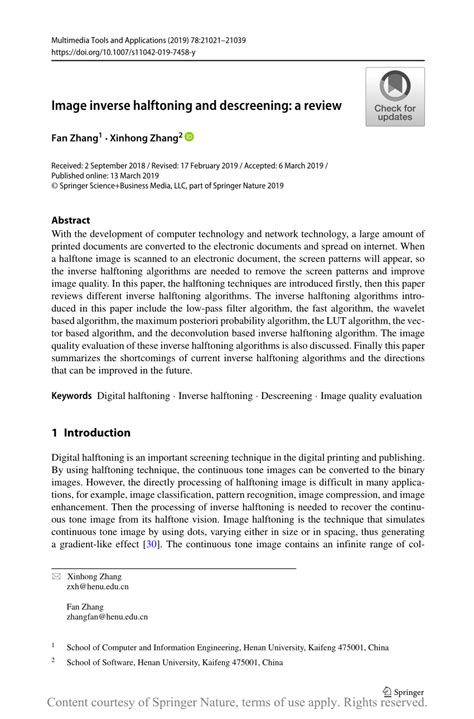 Image Inverse Halftoning And Descreening A Review