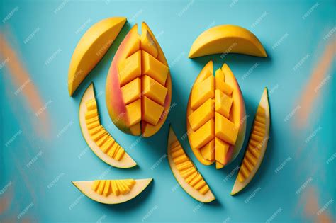 Premium Photo Mango Concept In Design Fresh Mango Fruit In Sliced