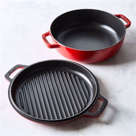 Food52 X Staub Cast Iron 2 In 1 Grill Pan And Cocotte With Lid 4 Colors