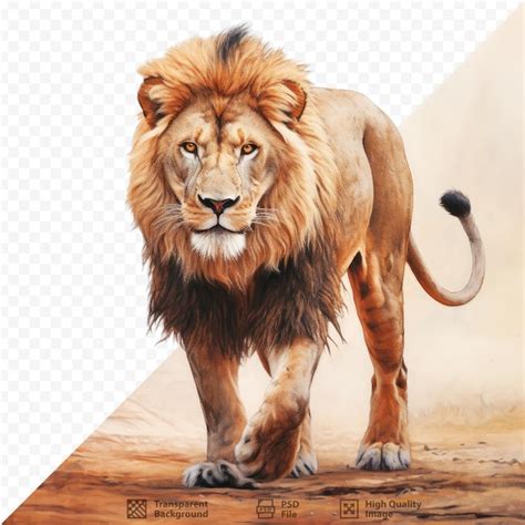 사자의 그림과 함께 사자의 그림 프리미엄 Psd 파일