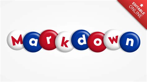 Markdown Logo With Circles In Russian Colors Text Effect Generator