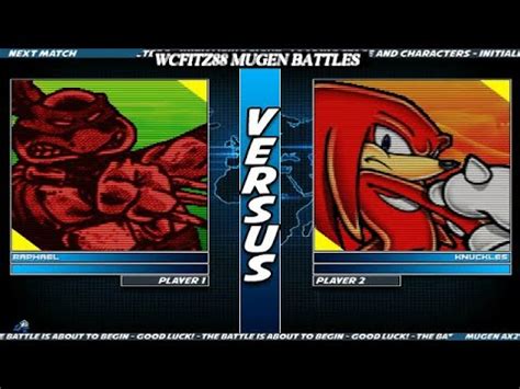 WCFITZ MUGEN Battles Raphael TMNT Vs Knuckles YouTube
