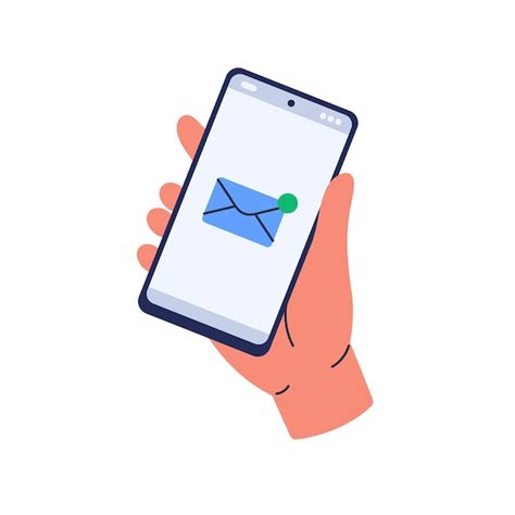 Premium Vector Inbox Mail In Cell Phone App Smartphone In Hand With