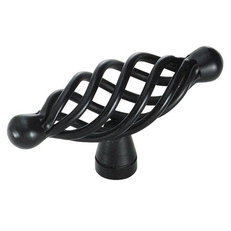 Amerock 1 916 In Flat Black Cabinet Knob Bp4476 Fb The Home Depot