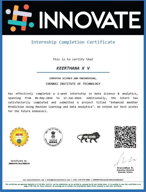keerthana k v on linkedin datascience machinelearning internship innovateintern