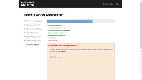 New Installtion Error Installing Prestashop For The First Time