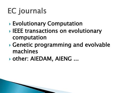 Ppt Evolutionary Computation Powerpoint Presentation Free Download