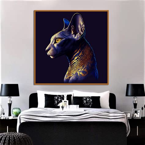 Black Sphynx Cat Sphynx Cat Poster Sphinx Cat Art Print Sphynx Lover
