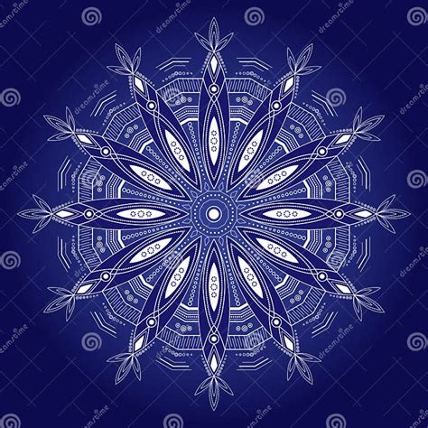 Snowflake Ornament Vector Illustration Large Complex Design Stock
