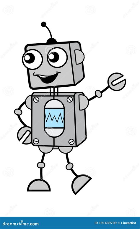 Cartoon Robot Saying Hello Stock Illustration Illustration Of Cartoon