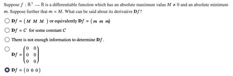 solved suppose f r3→r is a differentiable function which has
