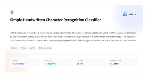 Simple Handwritten Character Recognition Classifier Labex