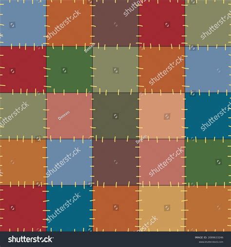 Seamless Pattern Squares Stitches Stock Vector Royalty Free 2089633246 Shutterstock