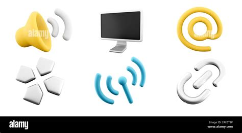 3d Rendering Sound Volume Computer Monitor Direction Arrows Hyperlink Signal Transmission