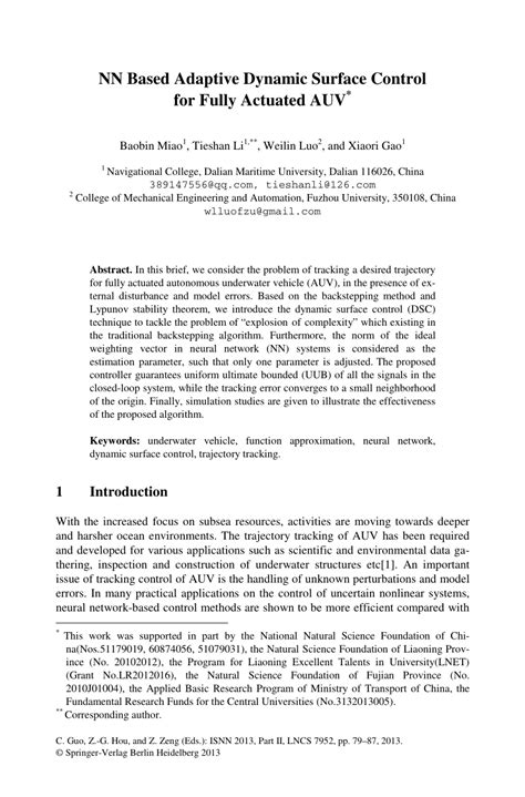 pdf nn based adaptive dynamic surface control for fully actuated auv