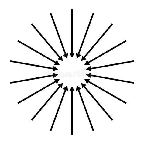 Concentric Radial Radiating Arrows Circular Arrow Element Stock Vector Illustration Of
