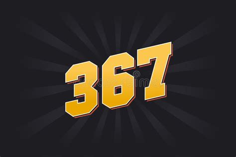 Number 367 Vector Font Alphabet Yellow 367 Number With Black