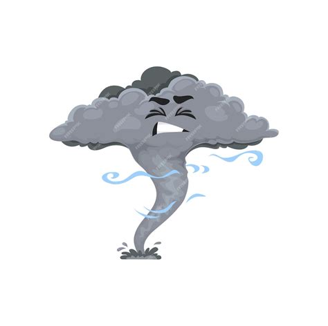 Premium Vector Cartoon Tornado Character Storm Whirlwind Twister