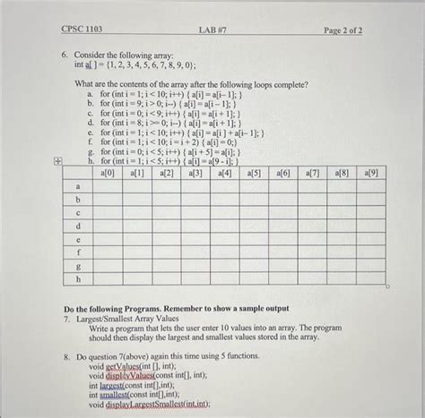 solved cpsc 1103 lab 7 page 1 of 2 this lab is to give you