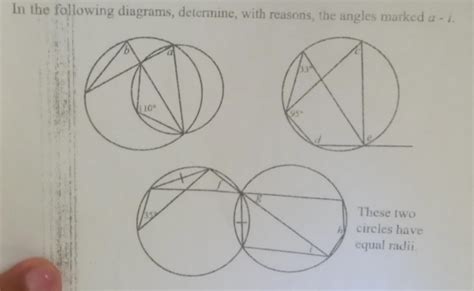 Solved In The Following Diagrams Determine With Reasons The Angles