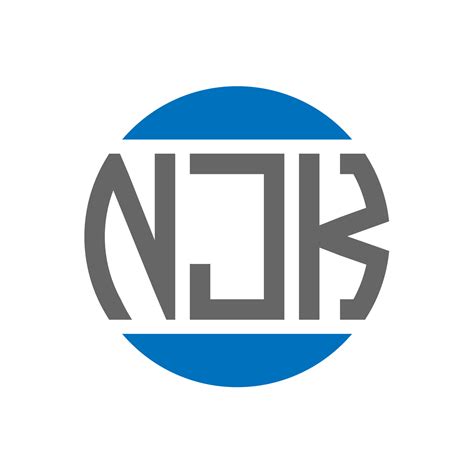 Diseño De Logotipo De Letra Njk Sobre Fondo Blanco Concepto De Logotipo De Círculo De Iniciales
