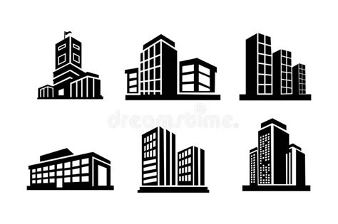 Perspective Building And Company Icon On White Background Vector Bank