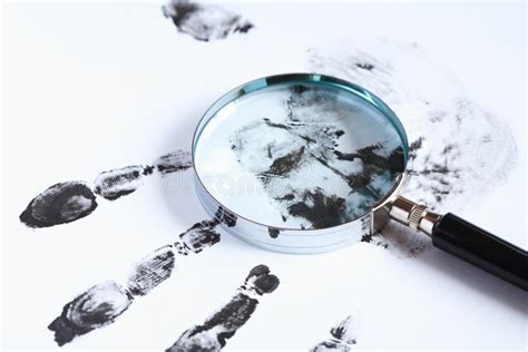 Fingerprints And Magnifying Glass Stock Image Image Of Concepts