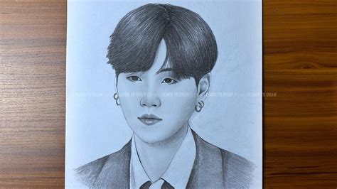 Easy Drawing Suga BTS Pencil Drawing For Tutorials Pencil Sketch