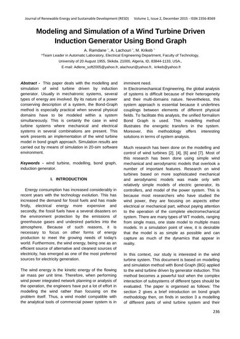 Pdf Modeling And Simulation Of A Wind Turbine Driven Induction