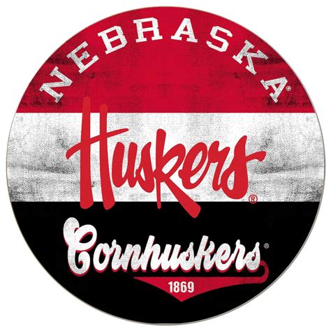 Nebraska Huskers 20 X 20 Retro Logo Circle Sign