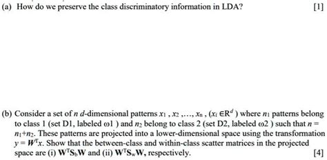 A How Do We Preserve The Class Discriminatory Information In Lda 1
