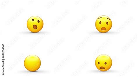 Set Of Surprised Emoji Loop And Transparent Background In Alpha Bit
