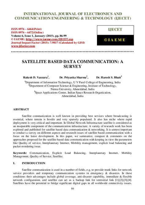 Pdf Satellite Based Data Communication A Survey