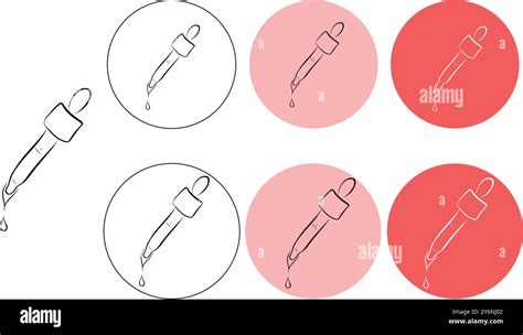Eyedropper Icon Eye Liquid Droplet Symbol Set Water Or Oil Serum
