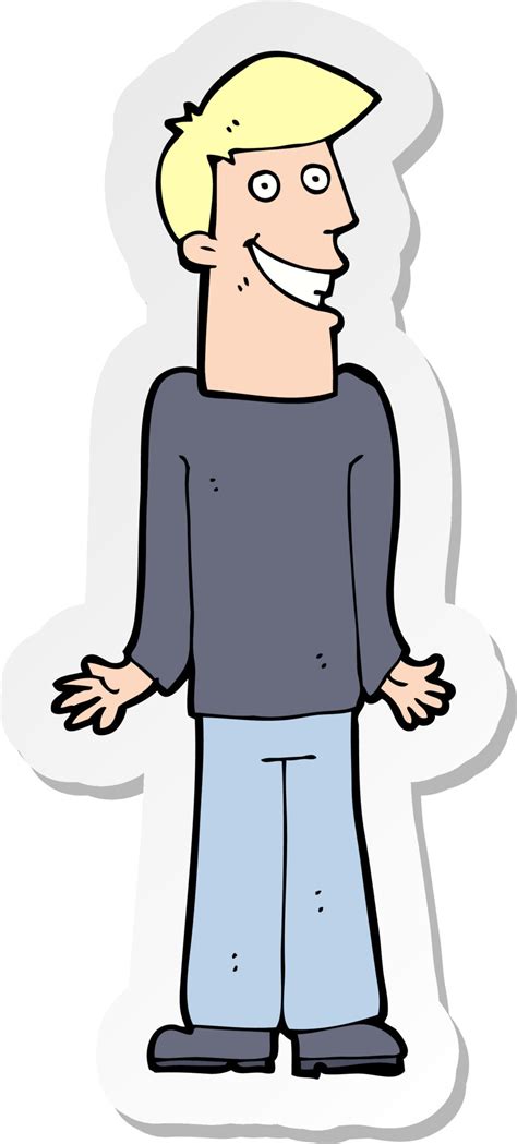 Pegatina De Un Caricaturista Encogiéndose De Hombros 10548799 Vector En
