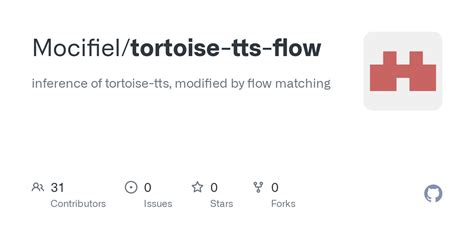 Github Mocifiel Tortoise Tts Flow Inference Of Tortoise Tts