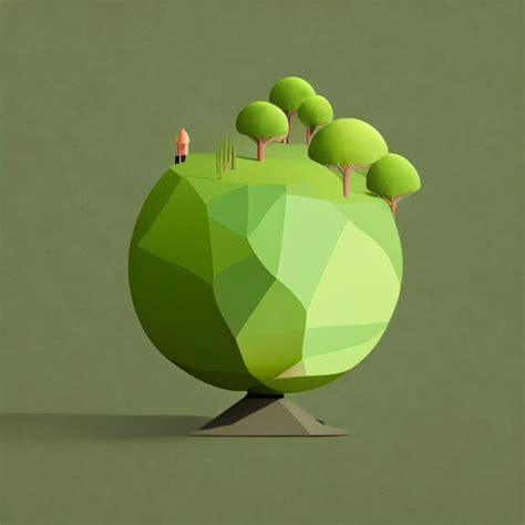 Premium AI Image A Green Globe With A Person Standing On It And A