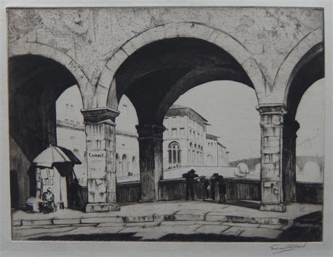 Graham Clilverd Ponte Vecchio Florence Italy Etching Bada