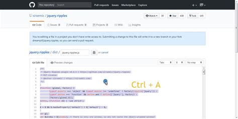 js ripple water effect how to implement in header full screen block