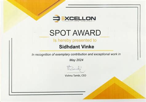 Sidhdant Vinke On Linkedin Spotaward Recognition Awards