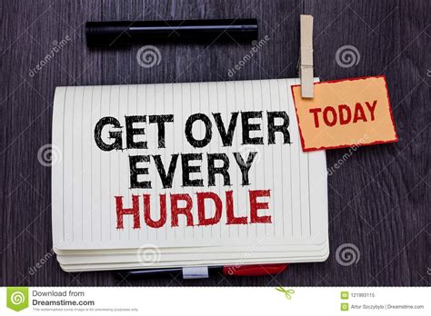 Handwriting Text Writing Get Over Every Hurdle Concept Meaning
