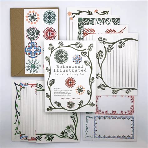 Botanical Illustrated Letter Writing Set The Red Door Gallery