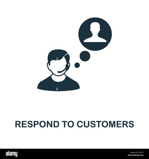 Respond To Customers Icon Monochrome Style Design From Management