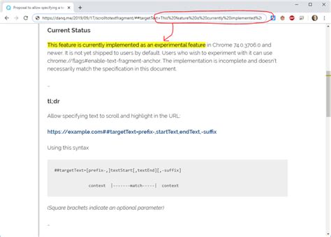 Proposal To Allow Specifying A Text Snippet In A Url Fragment Dan Q
