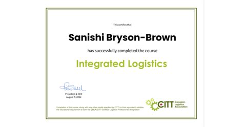 Sanishi Bryson Brown Cclp On Linkedin Integrated Logistics • Sanishi