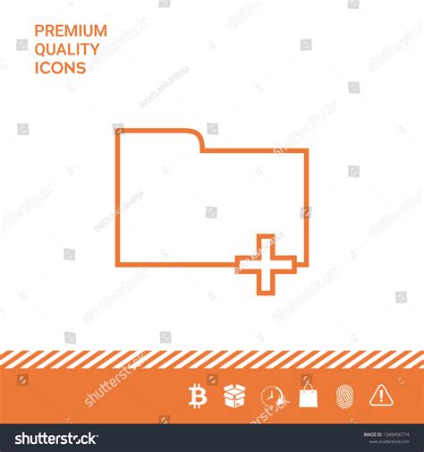 Folder Icon Plus Sign Add Attach Stock Vector Royalty Free 1349456774