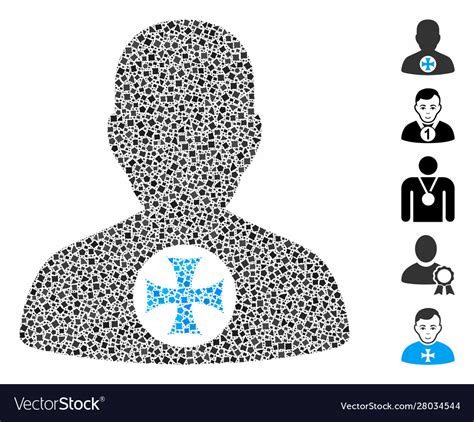 Hero Medal Composition Icon Raggy Pieces Vector Image