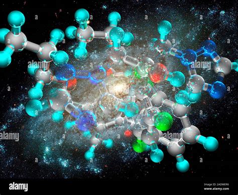 Building Blocks Of Life Conceptual Computer Artwork Of A Molecule And
